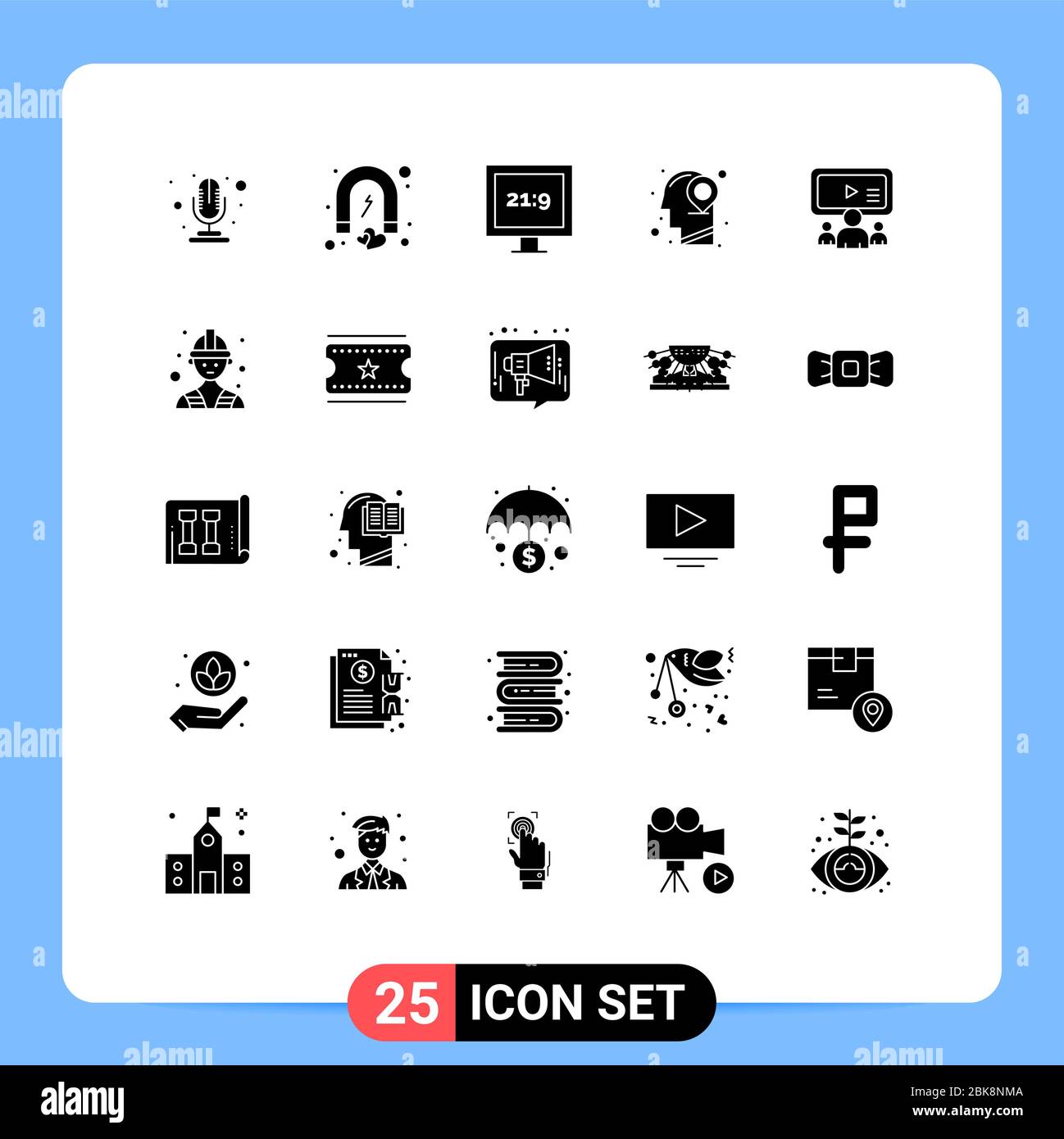25 Thematic Vector Solid Glyphs and Editable Symbols of team, group ...