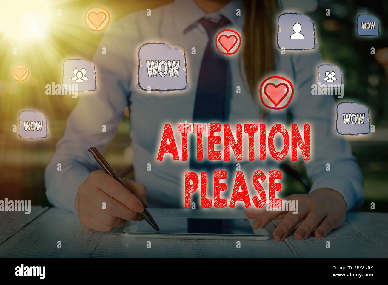 Writing note showing Attention Please. Business concept for asking ...