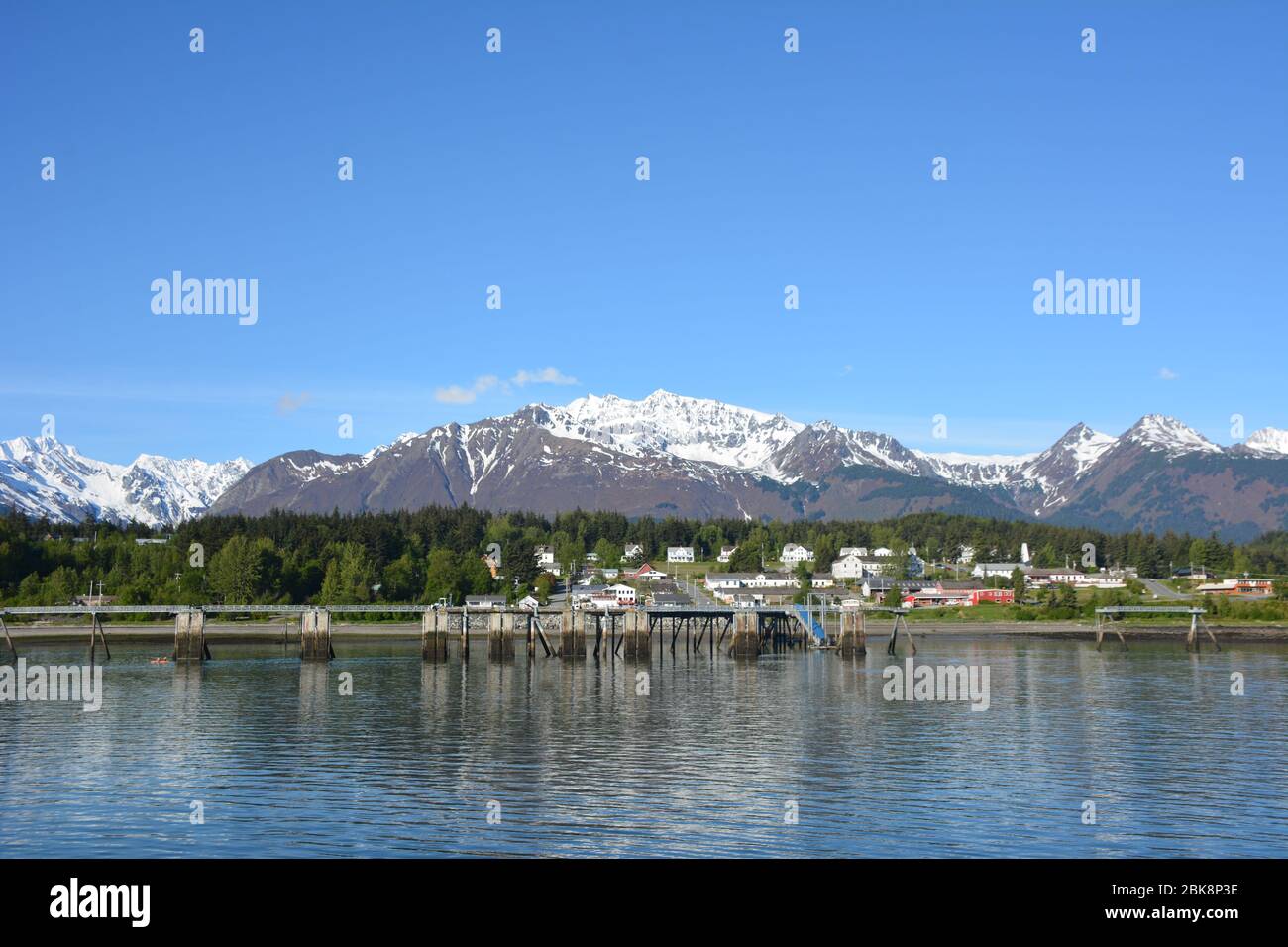 The historic small town of Haines, Alaska, seen here from the Chilcoot ...