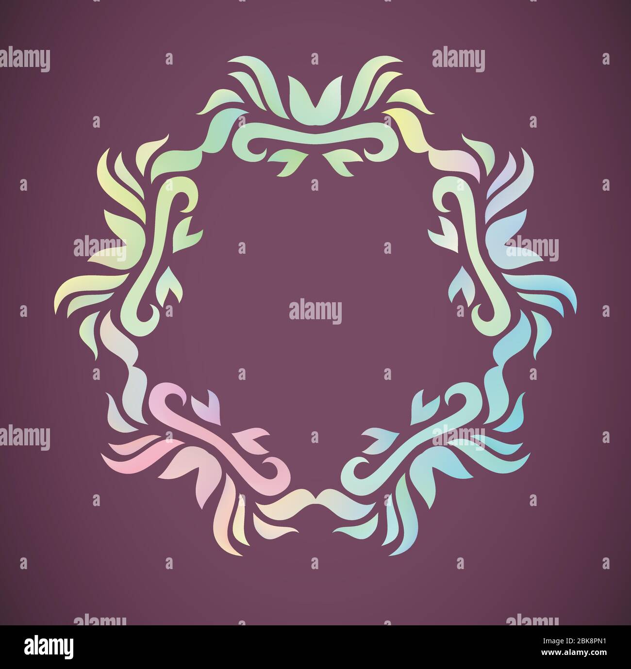 Watercolor pastel mandala texture. Vector hand drawn rainbow doodle ...