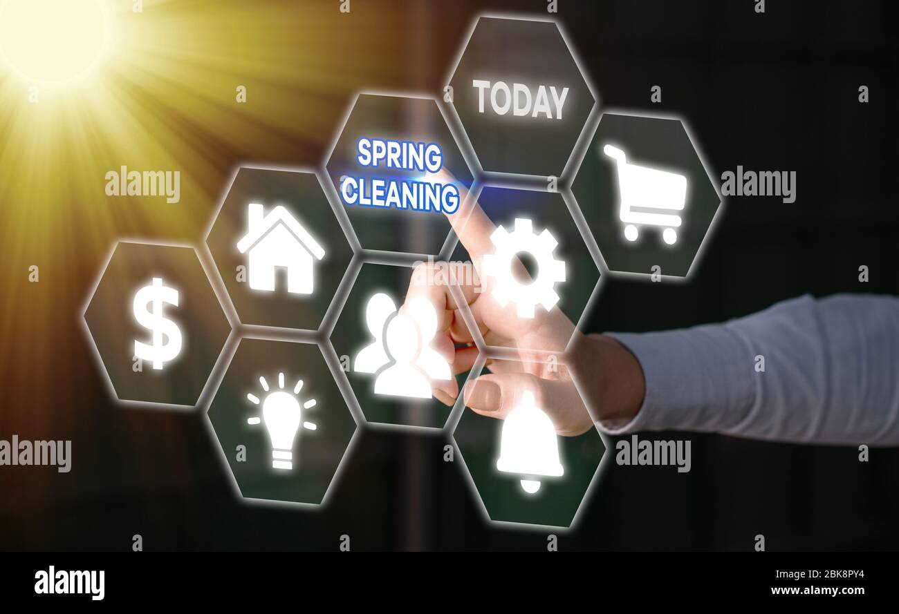 Conceptual hand writing showing Spring Cleaning. Concept meaning ...