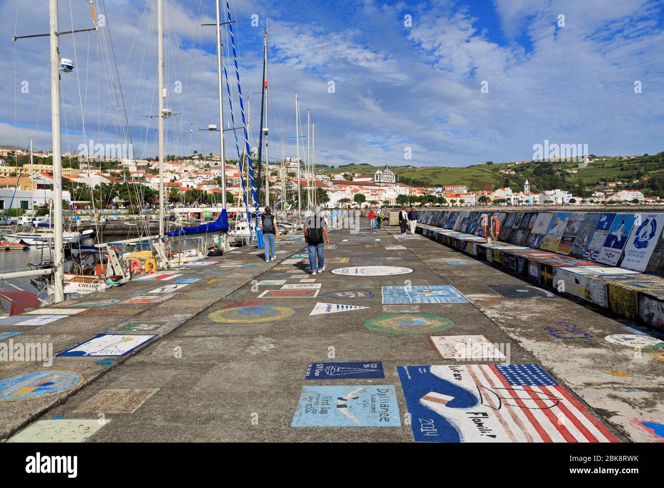 Murals in Marina, Horta, Faial Island, Azores, Portugal, Europe Stock ...