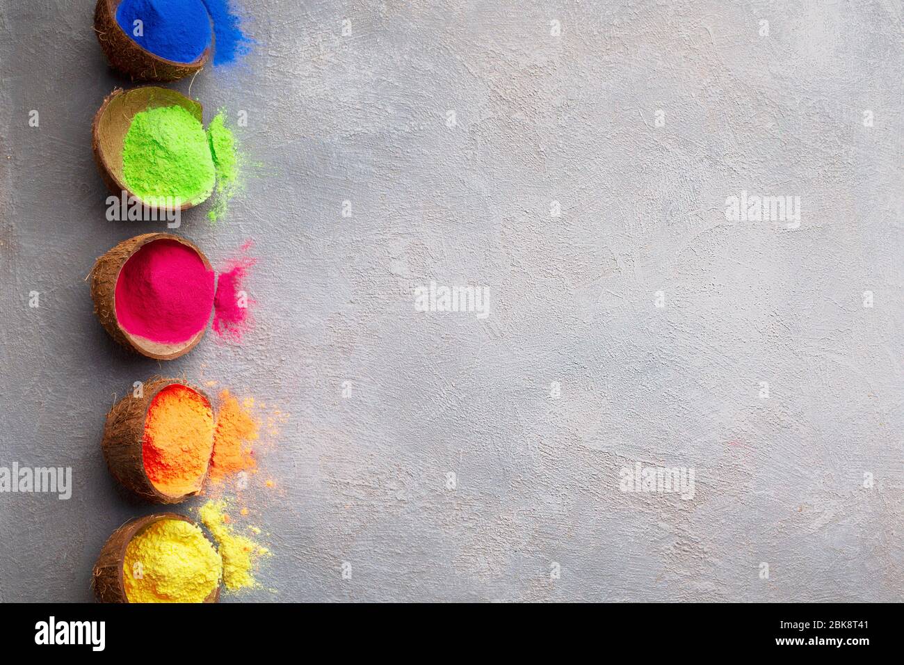 Scattered dry bright multi colors in shell coconuts Stock Photo - Alamy