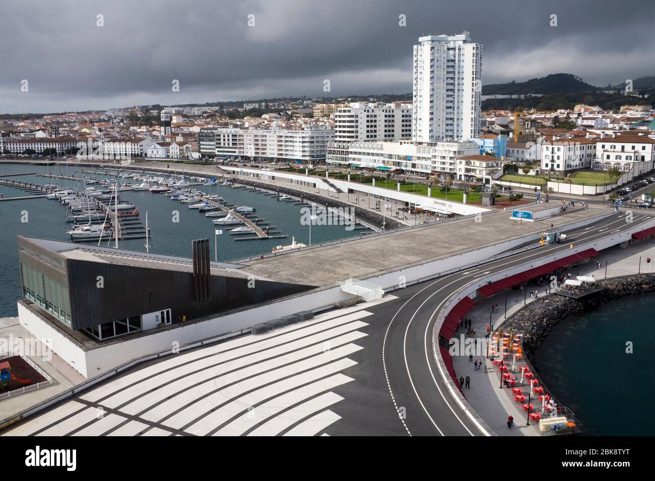 Cruise ship termonal, Ponta Delgada City, Sao Miguel Island, Azores ...