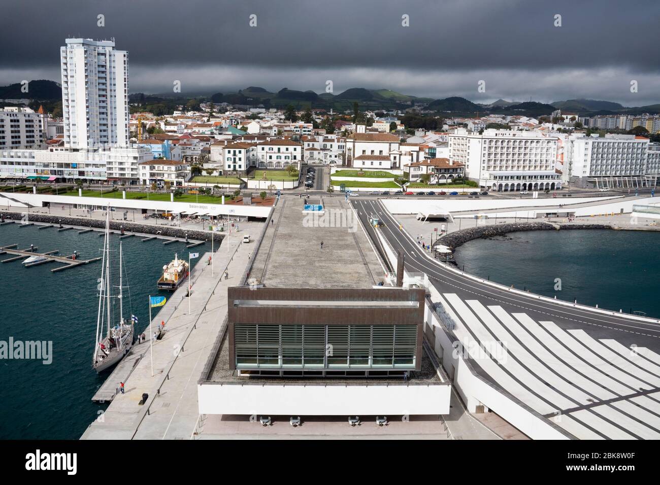 Cruise ship terminal in Ponta Delgada, Sao Miguel Island, Azores ...
