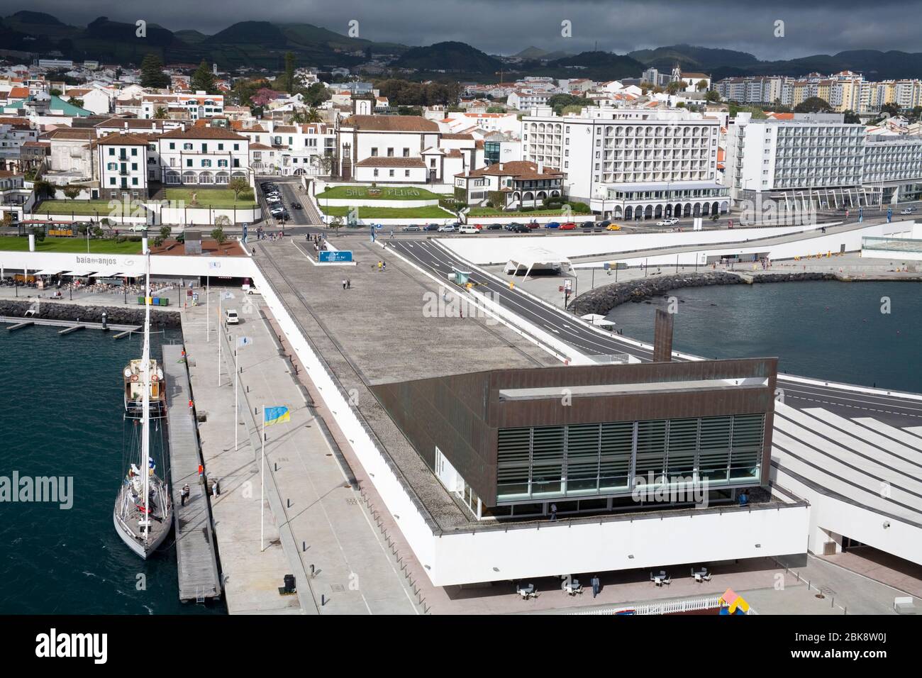 Cruise ship terminal in Ponta Delgada, Sao Miguel Island, Azores ...