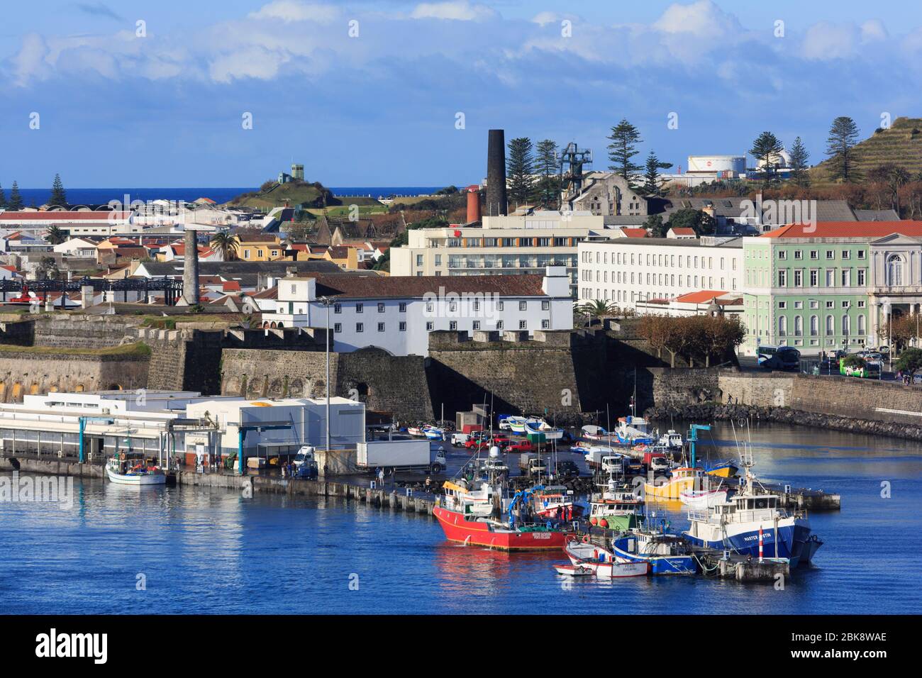 Fishing boats in Ponta Delgada Port,Sao Miguel Island,Azores, Portugal ...