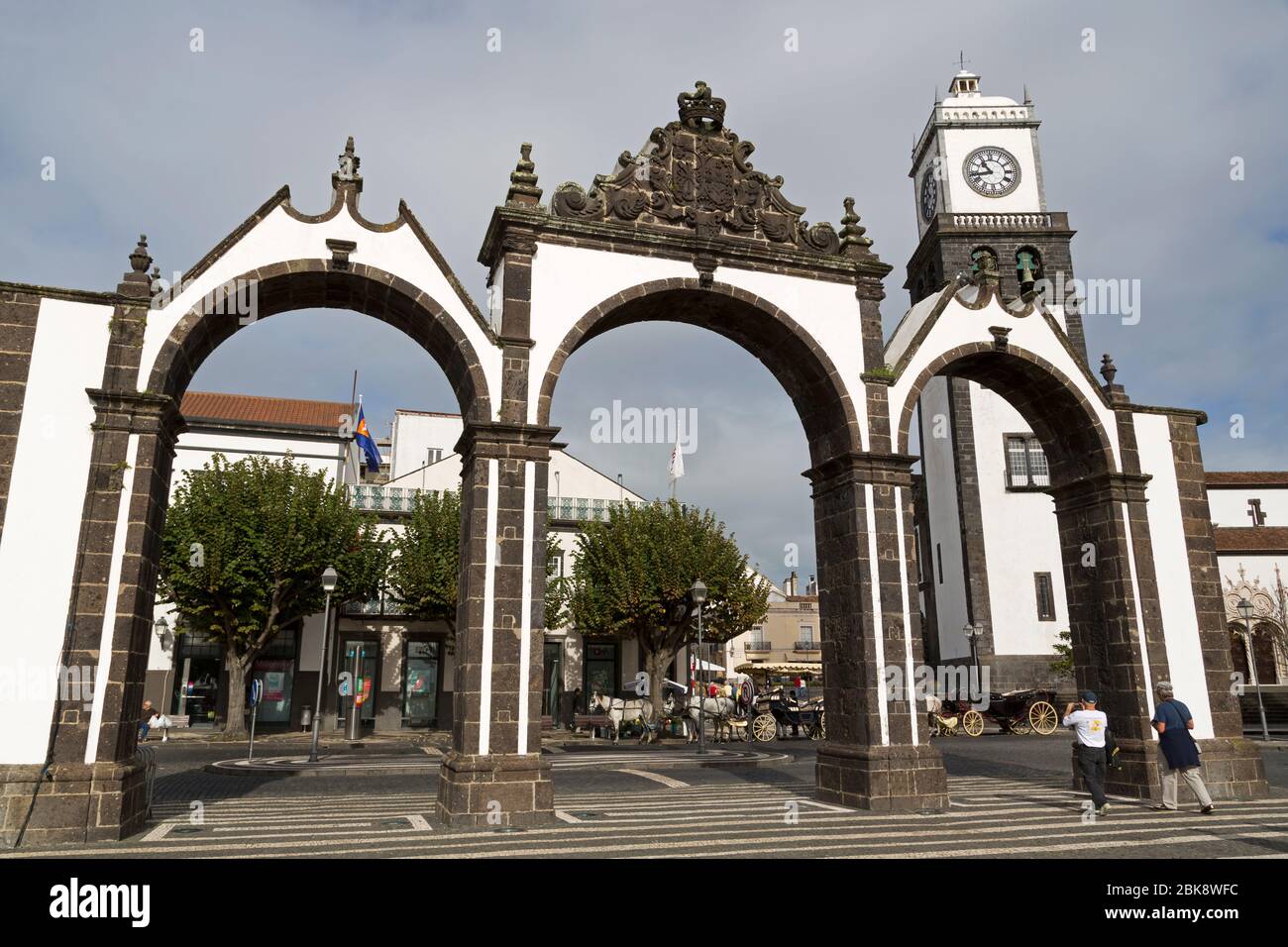 Main Church & Town Gates,Ponta Delgada City,Sao Miguel Island,Azores ...
