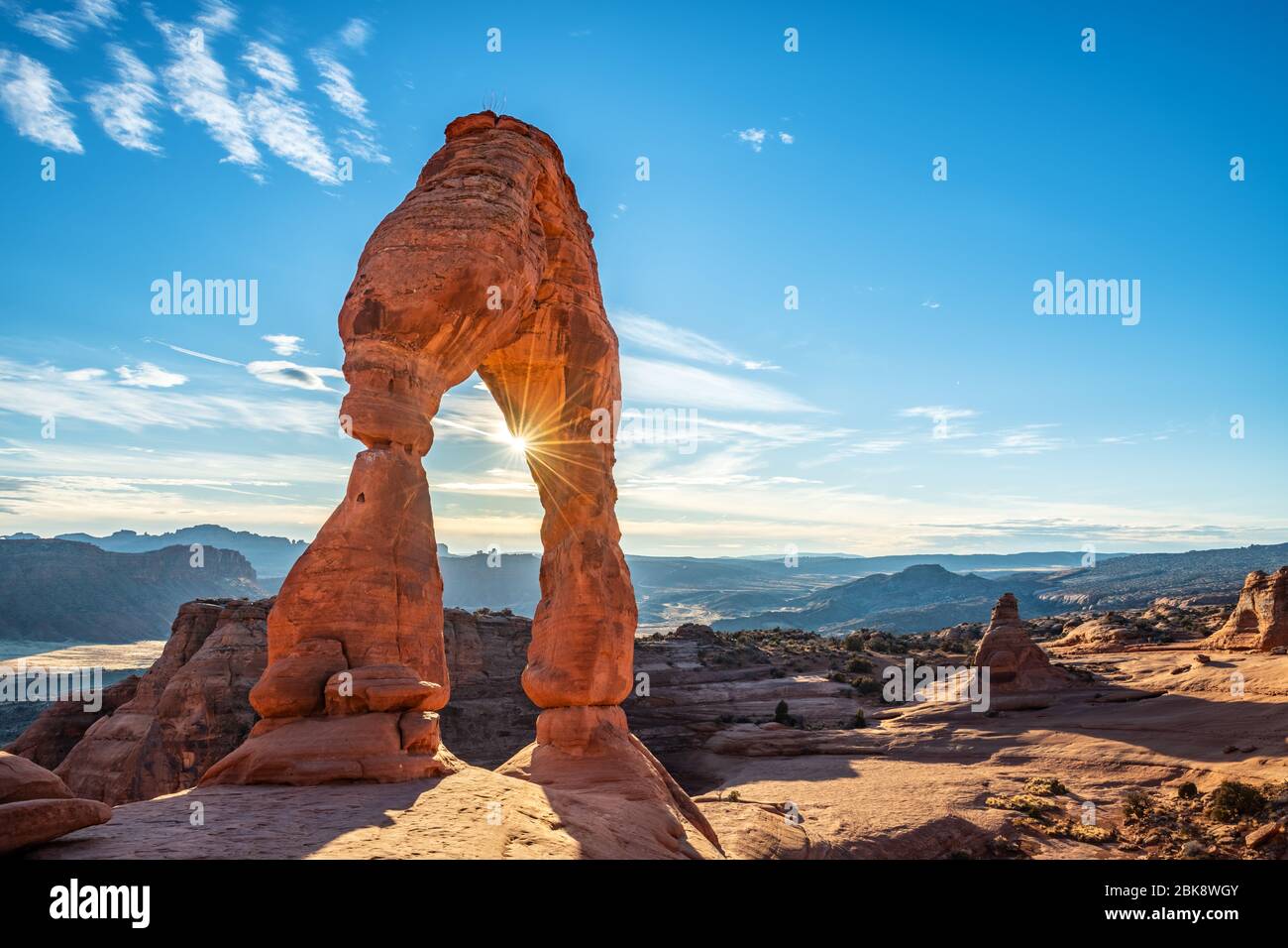 The famous Delicate Arch in Arches National Park of Utah Stock Photo ...