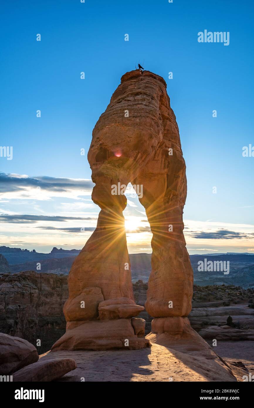 The famous Delicate Arch in Arches National Park of Utah Stock Photo ...