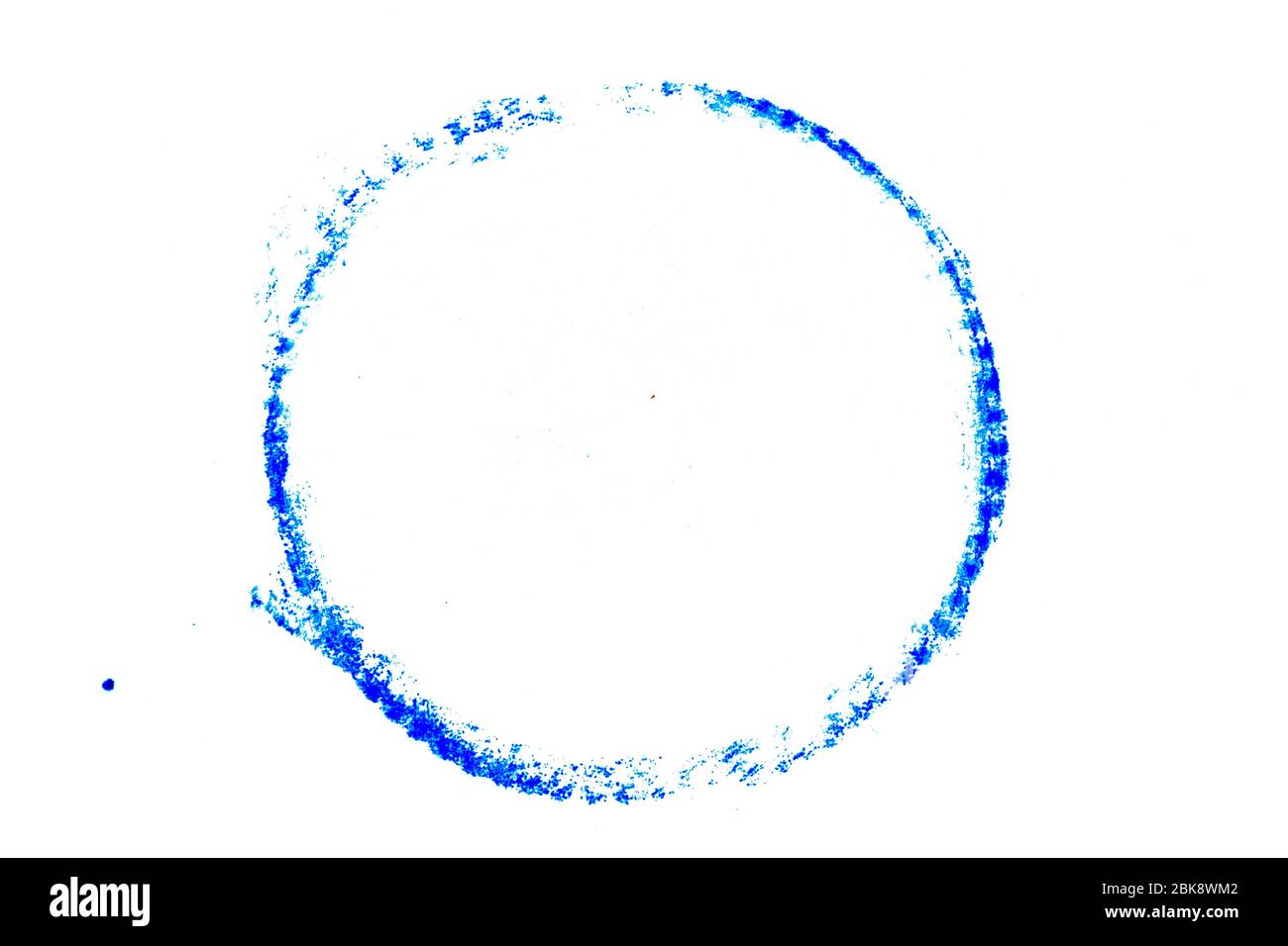 Blue color ink in round shape textured background as stamp or frame ...
