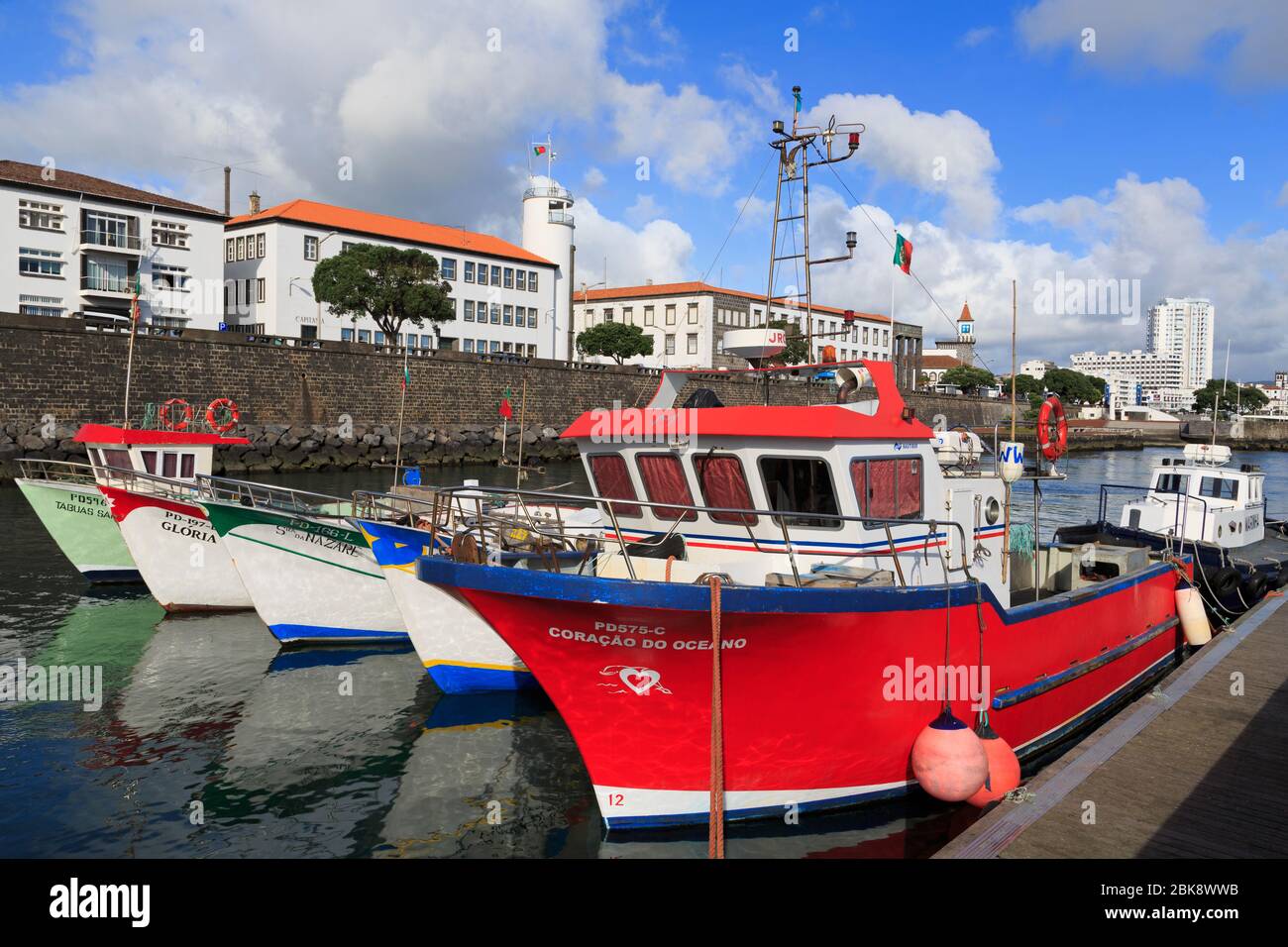Fishing boats in Ponta Delgada Port,Sao Miguel Island,Azores, Portugal ...