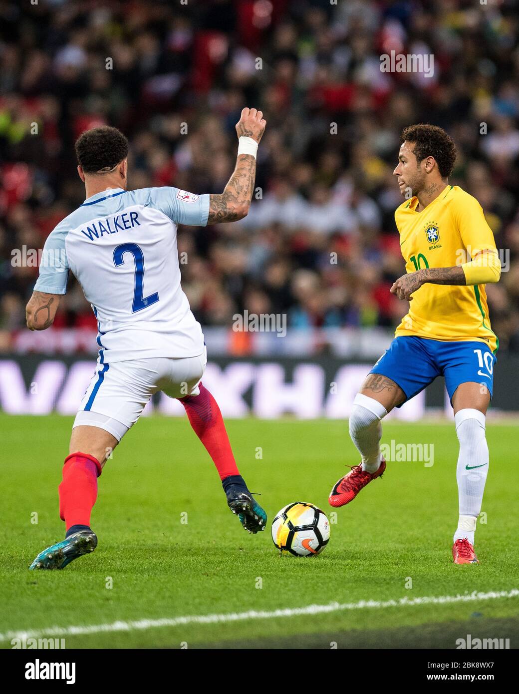 National team of Brazil at Wembley in match against England Stock Photo ...