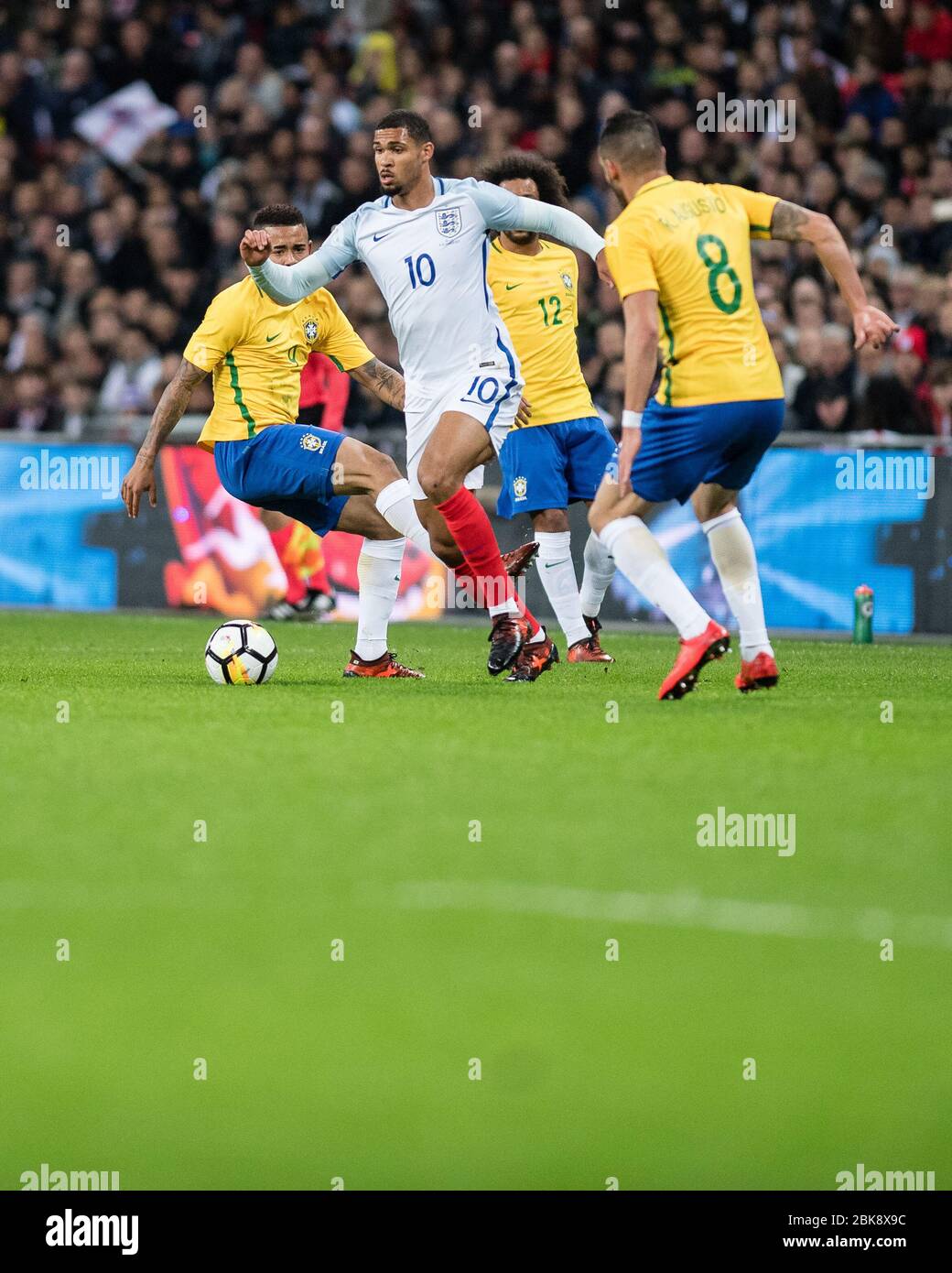 National team of Brazil at Wembley in match against England Stock Photo ...