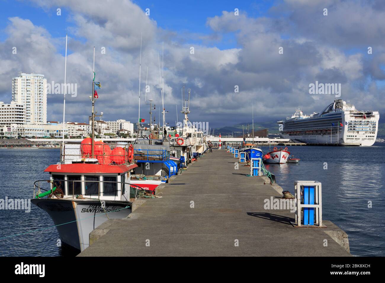 Fishing boats in Ponta Delgada Port,Sao Miguel Island,Azores, Portugal ...