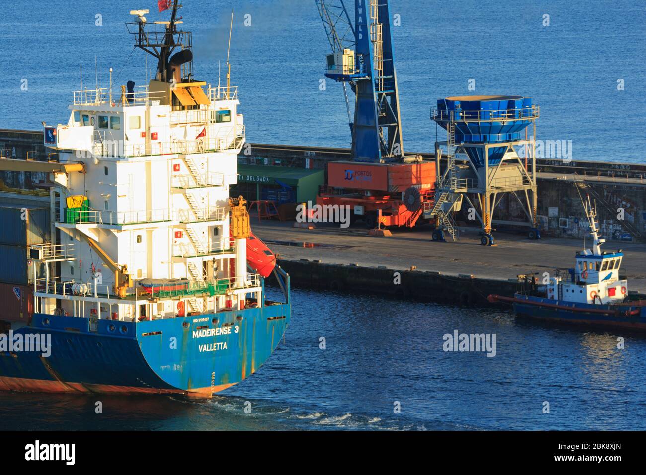 Container ship in Ponta Delgada Port,Sao Miguel Island,Azores, Portugal ...