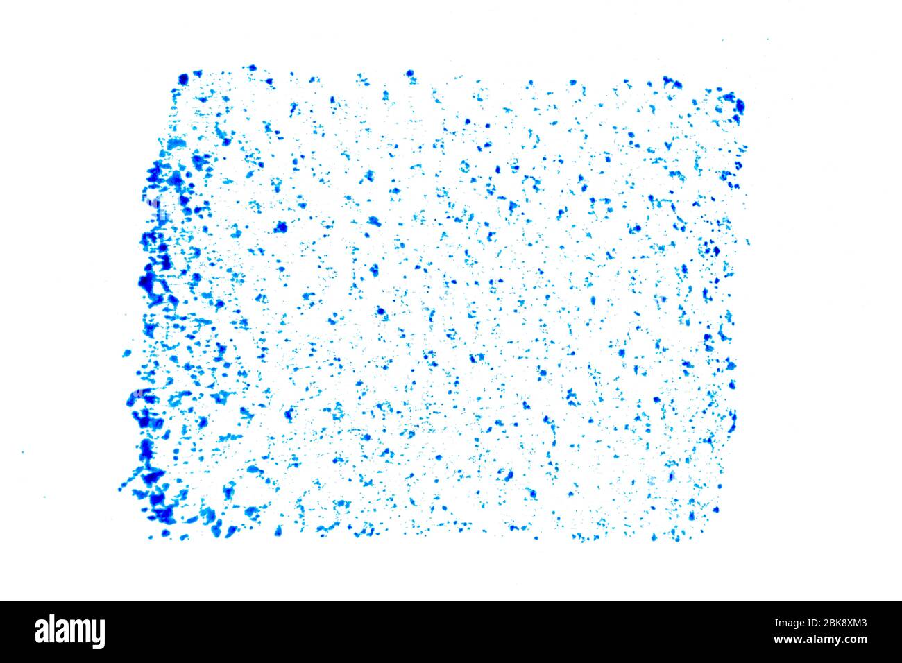 Blue color ink in square shape textured background as stamp or frame ...