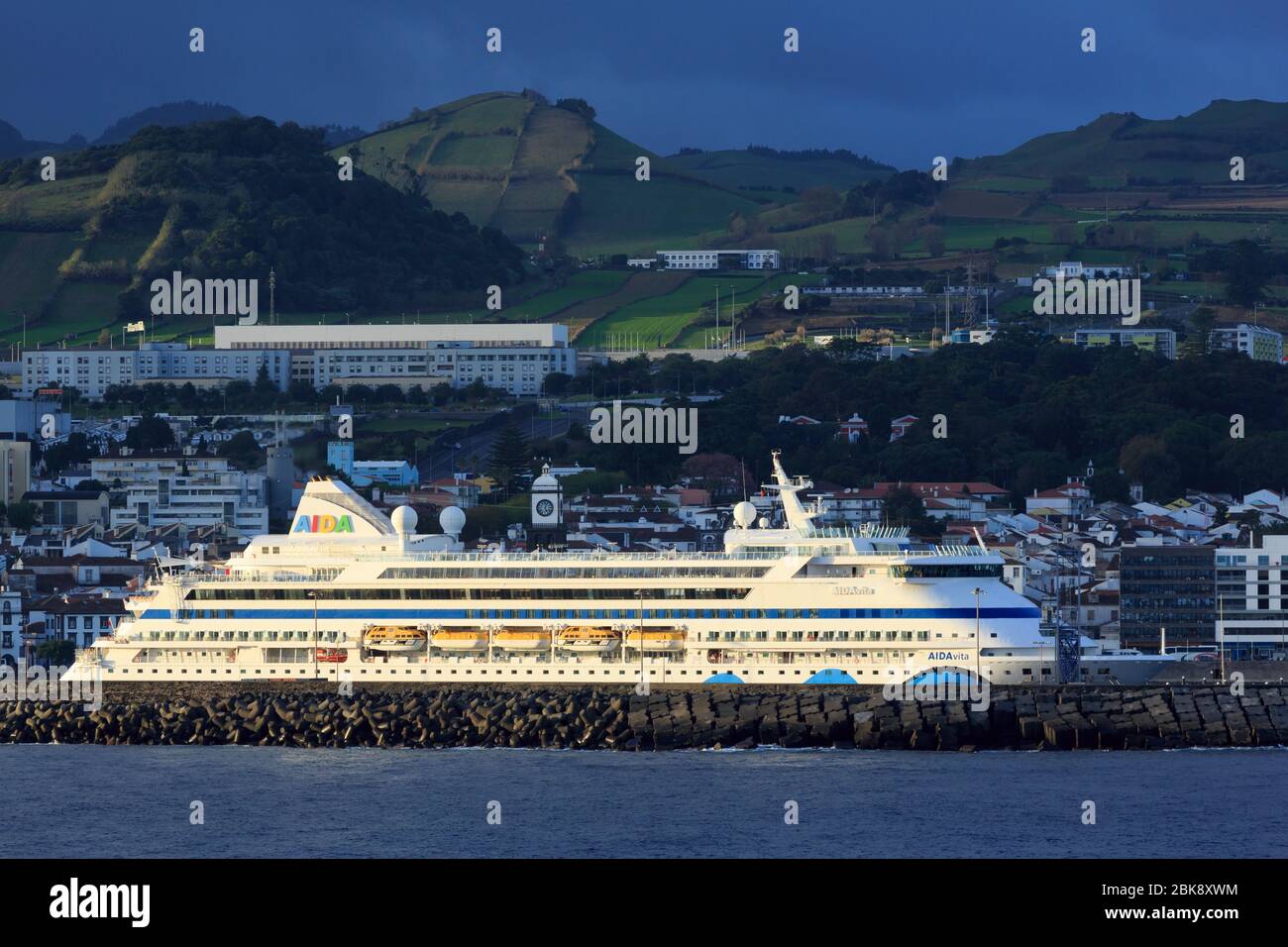Cruise ship, Ponta Delgada, Sao Miguel Island, Azores, Portugal, Europe ...