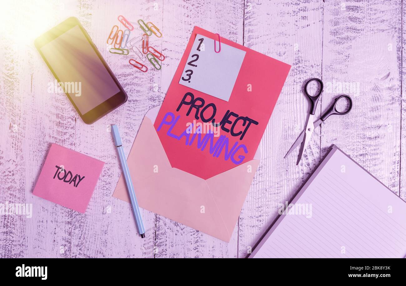 Conceptual hand writing showing Project Planning. Concept meaning ...