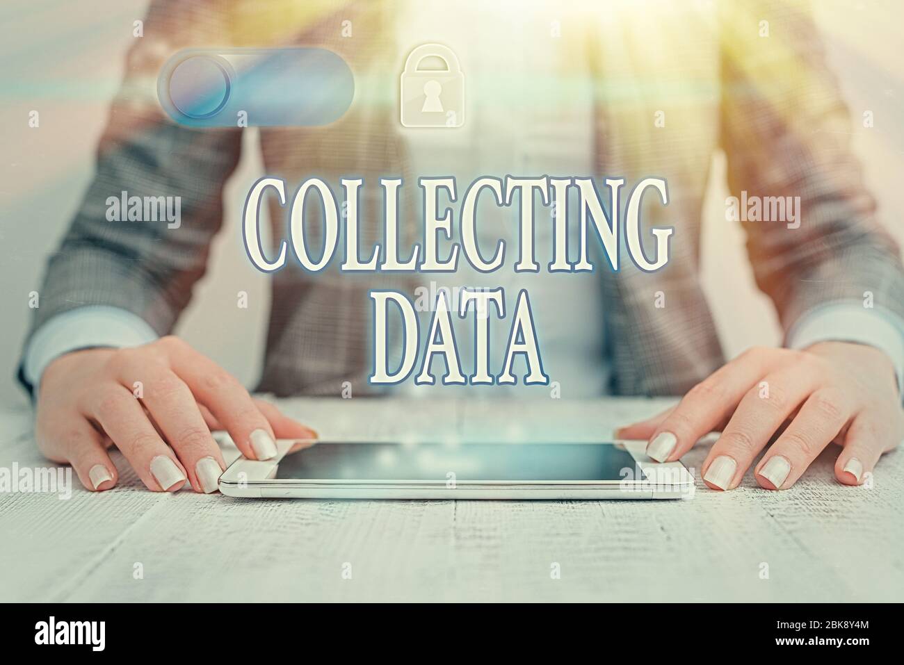 Writing note showing Collecting Data. Business concept for Gathering ...