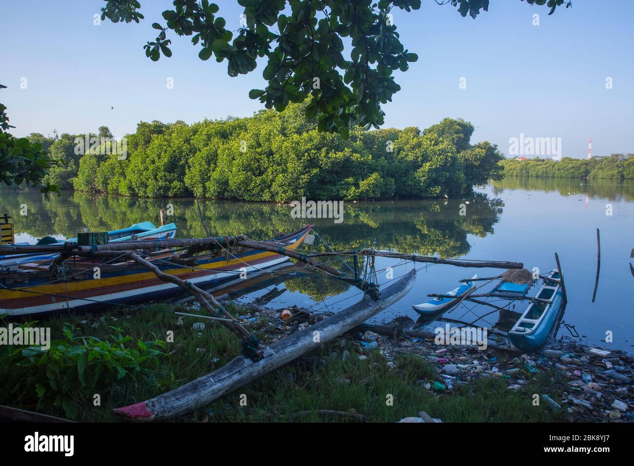 Massive plastic pollution on Negombo Lagoon at Negombo, Sri Lanka Stock ...