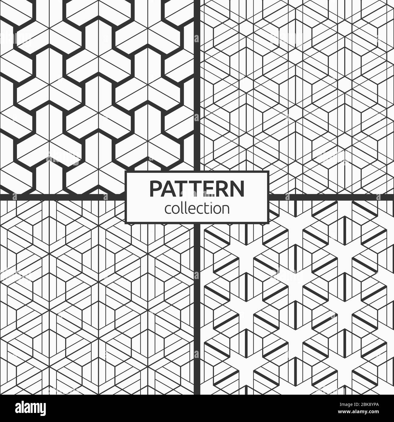 Set of four seamless patterns. Abstract geometric trendy vector ...