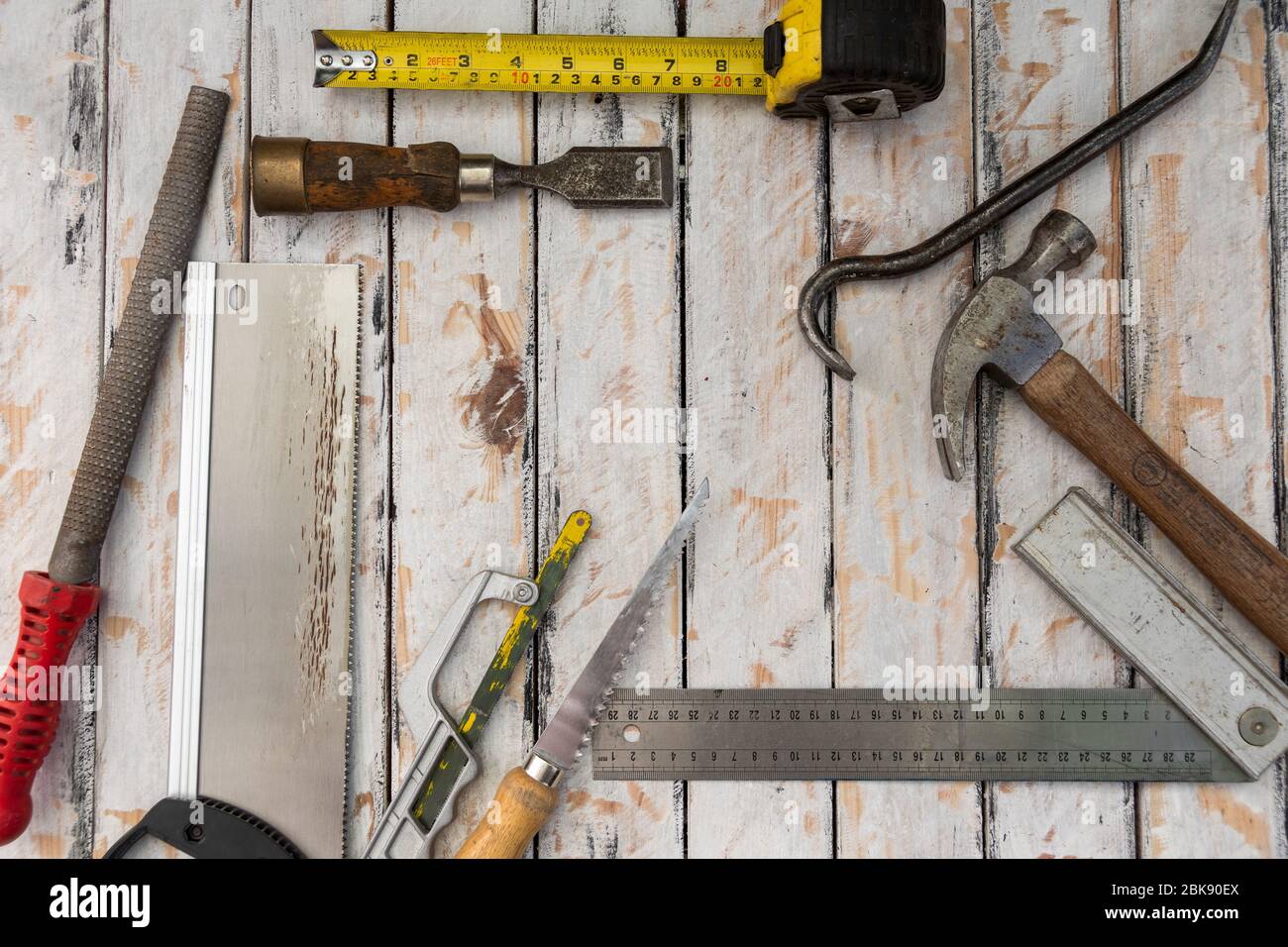 Rustic hand tools hi-res stock photography and images - Alamy
