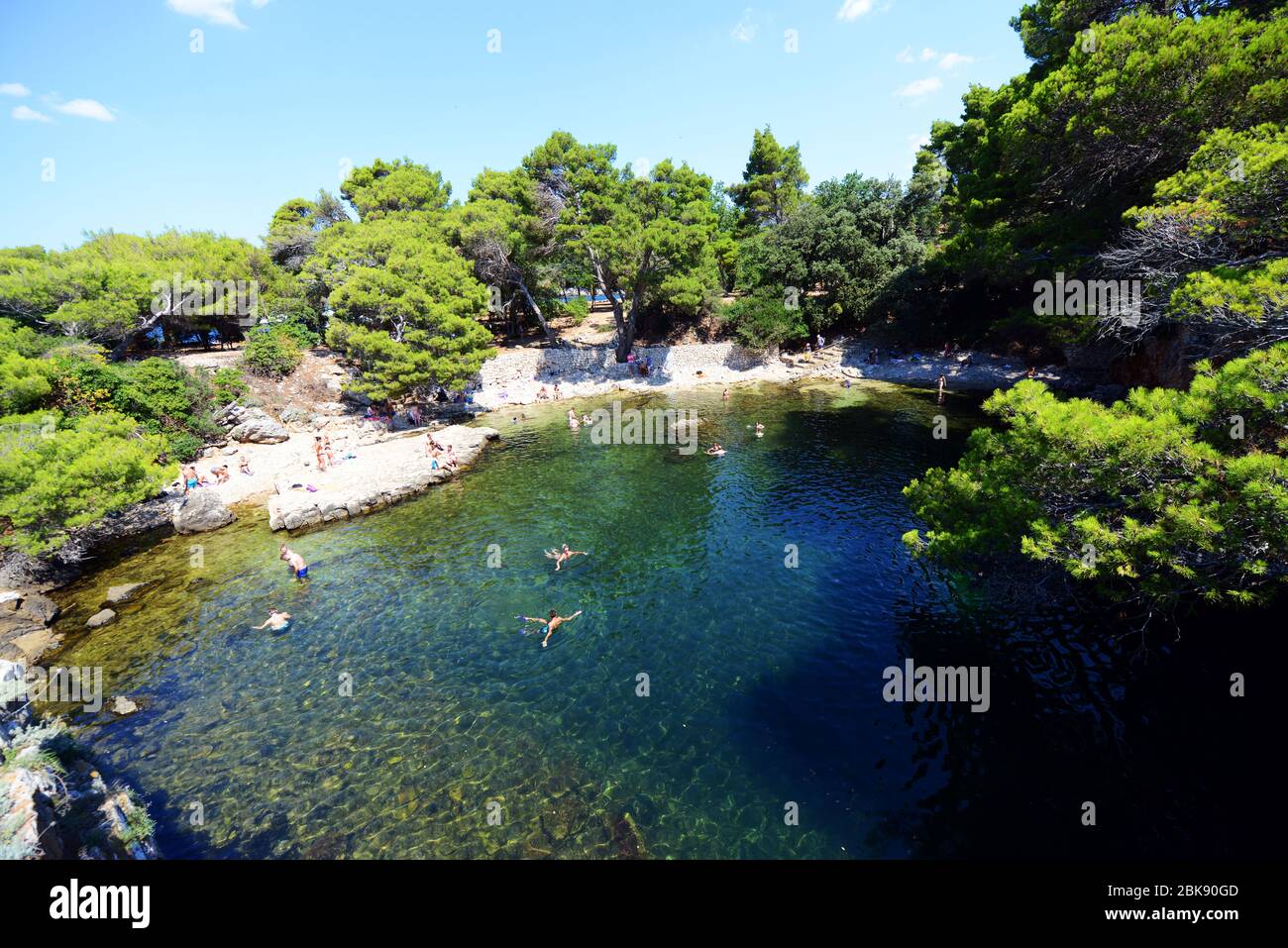 The picturesque 'Dead Sea' pool on Lokrum island near Dubrovnik ...