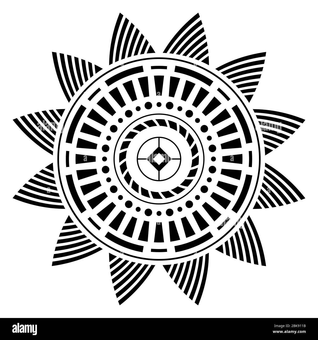 Simple Aztec Sun Designs
