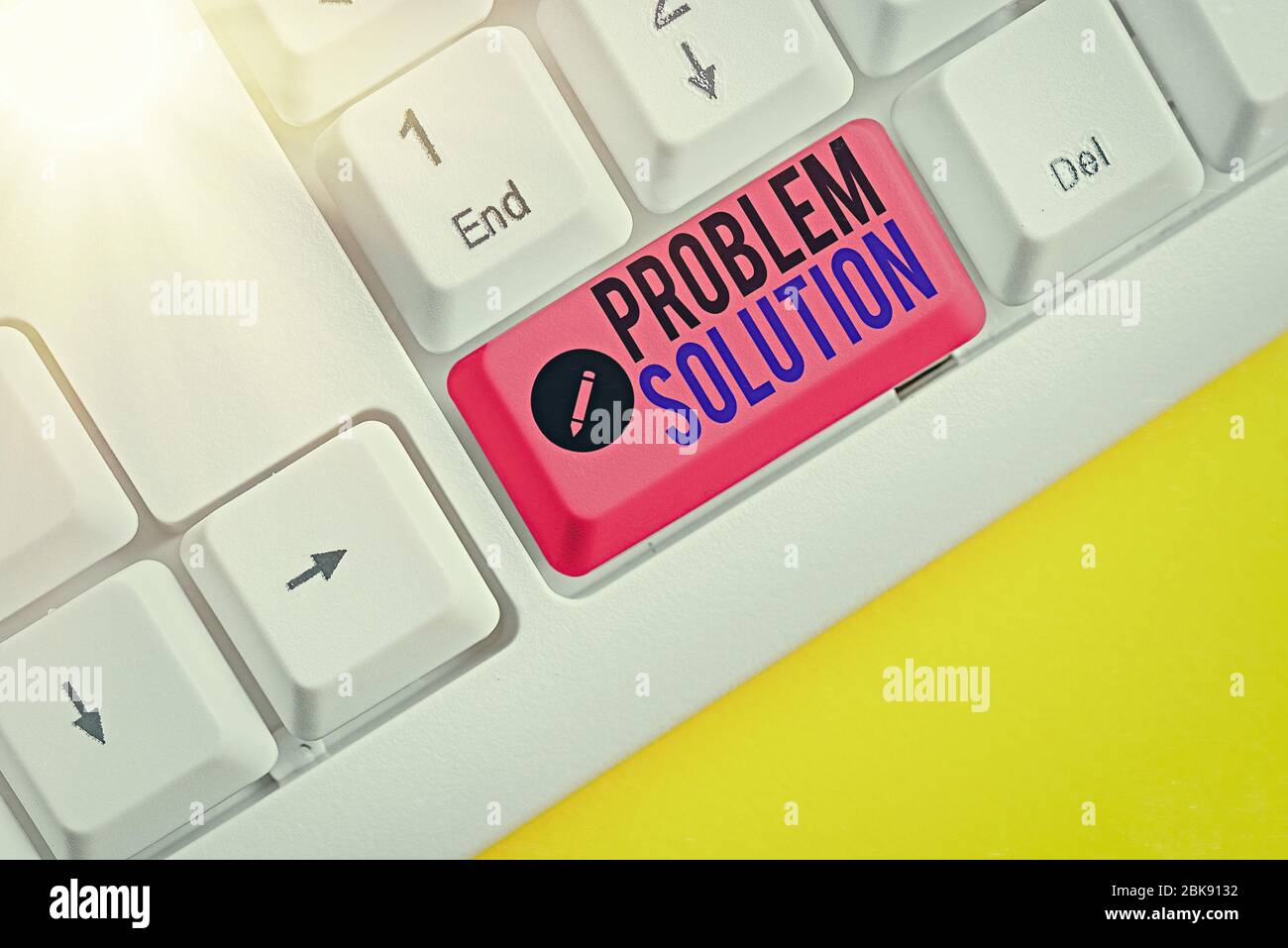 Writing note showing Problem Solution. Business concept for solving consists of using generic ...