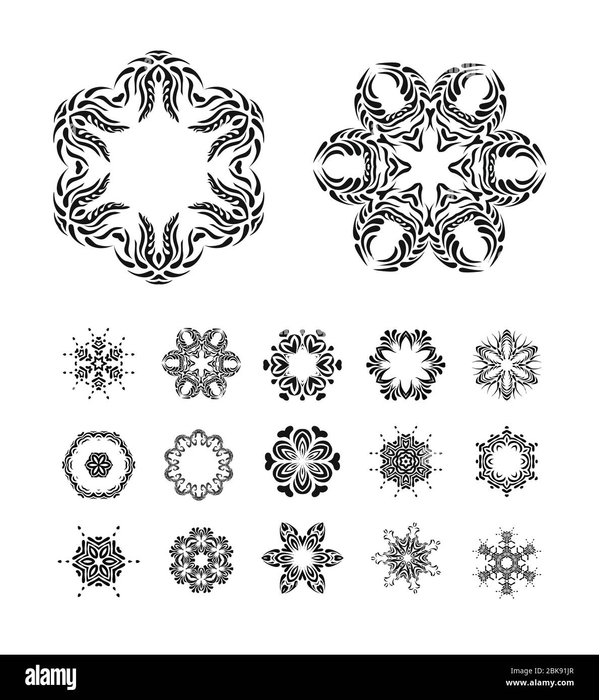 Circular pattern of traditional motifs and ancient oriental ornaments ...