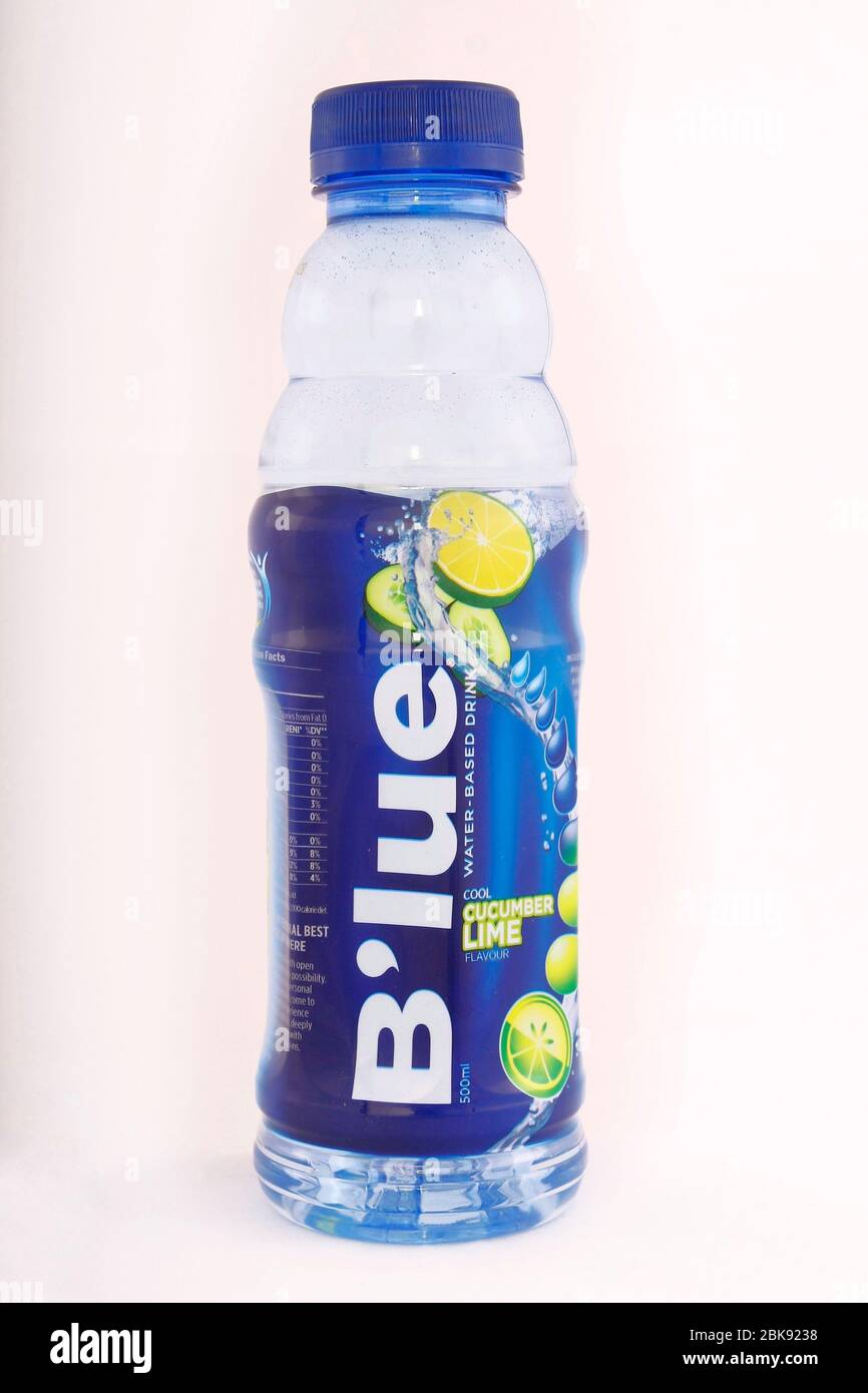 Antipolo City, Philippines - February 6, 2019: Bottle of B'lue fruit ...