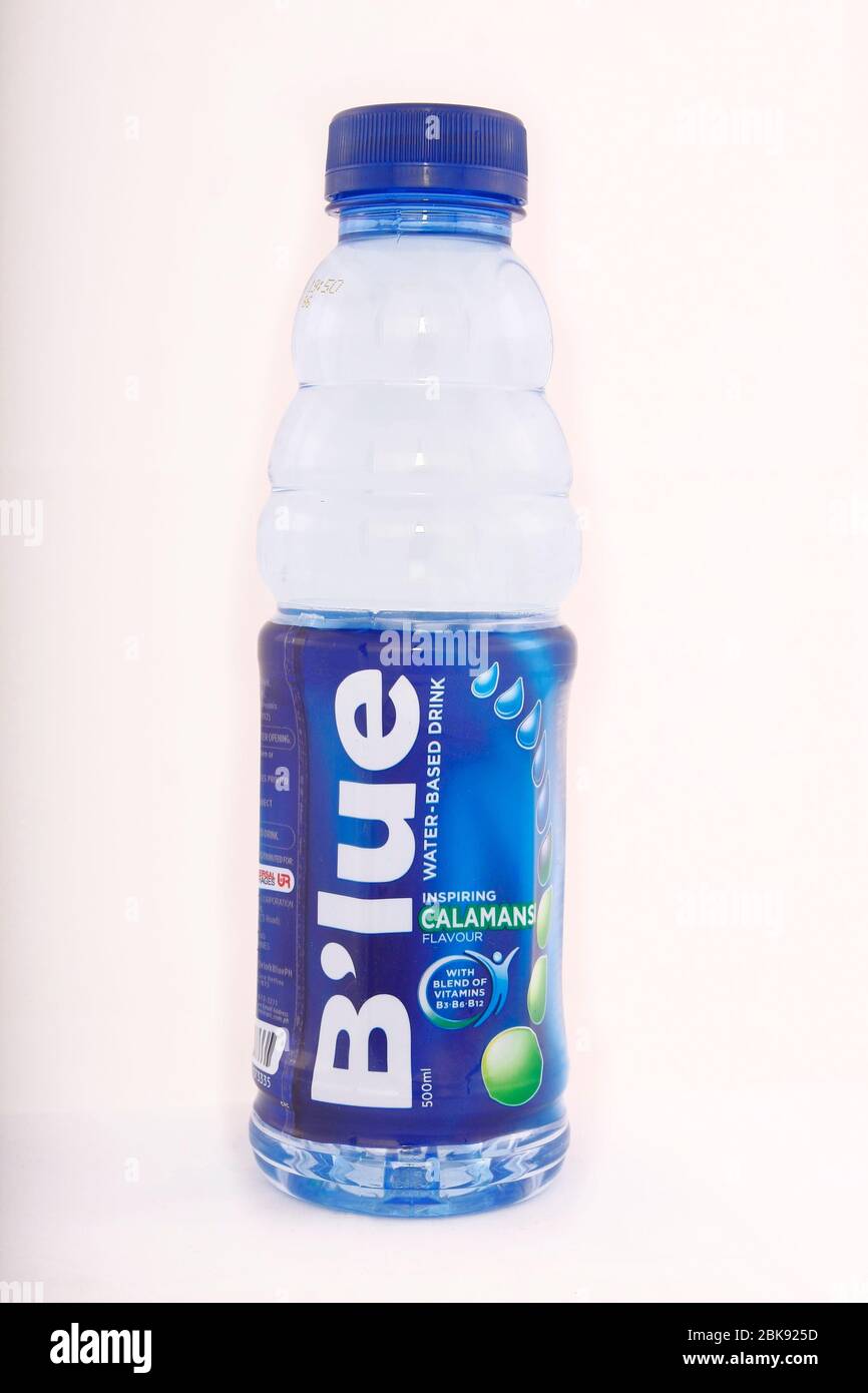 Antipolo City, Philippines - February 6, 2019: Bottle of B'lue fruit ...