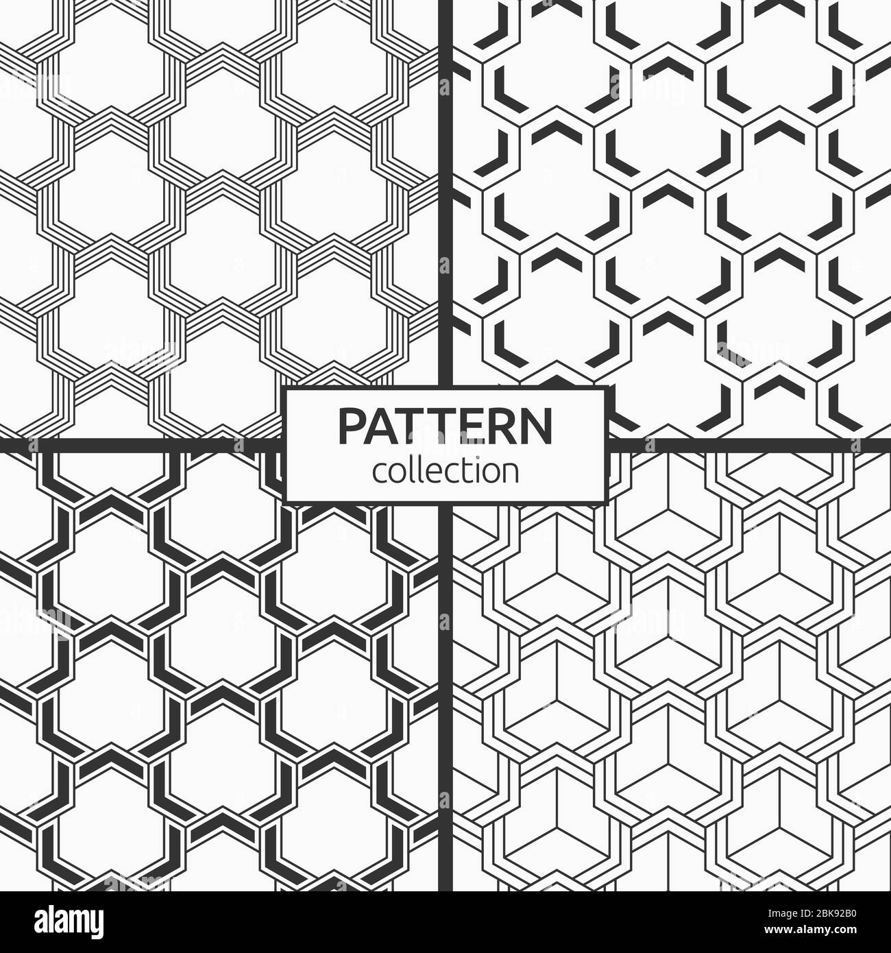 Set of four seamless patterns. Abstract geometric trendy vector ...