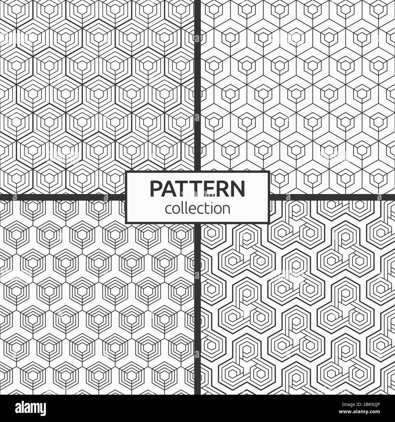 Set of four abstract seamless patterns. Modern stylish textures ...