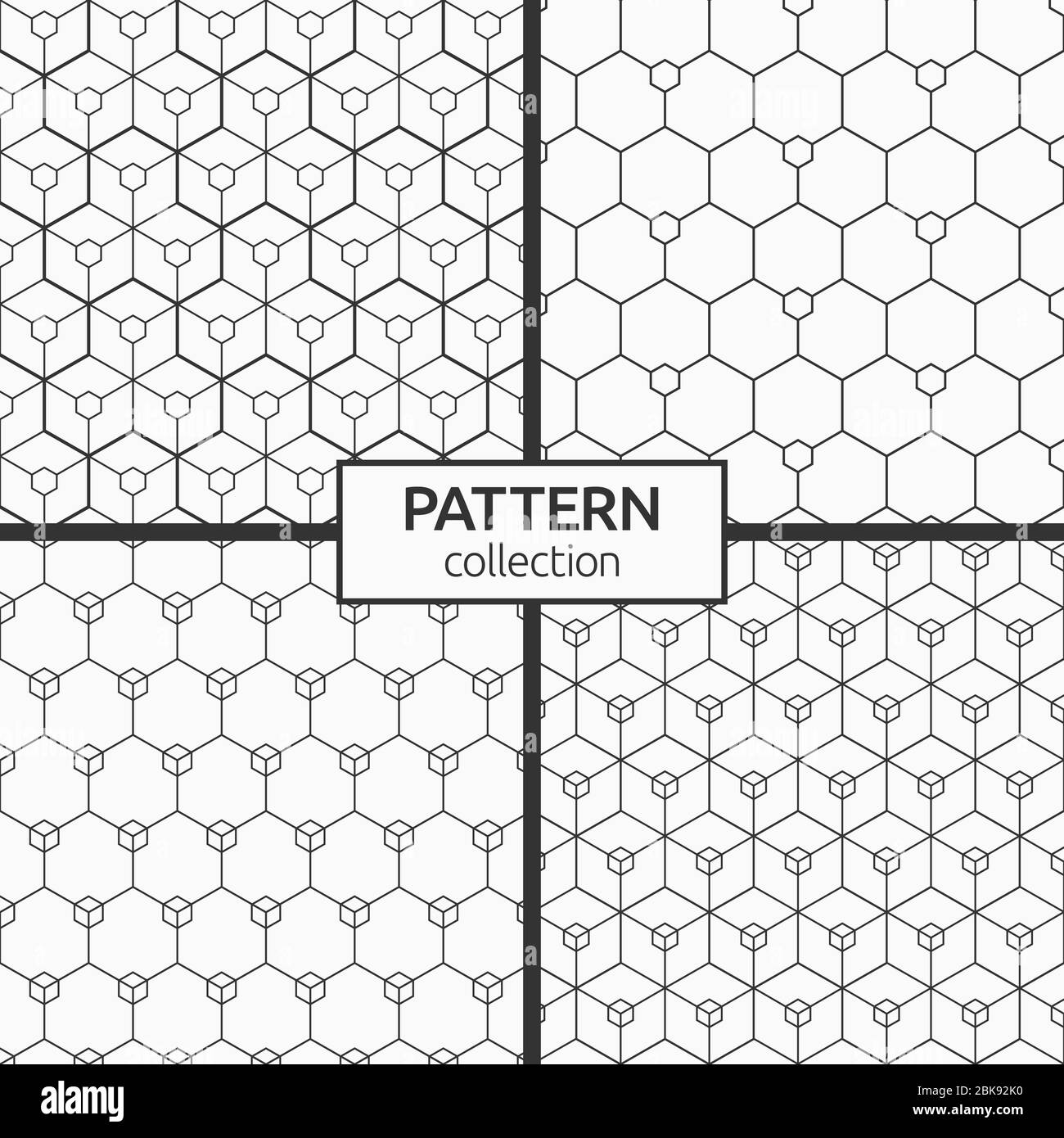 Four small hexagons Stock Vector Images - Alamy