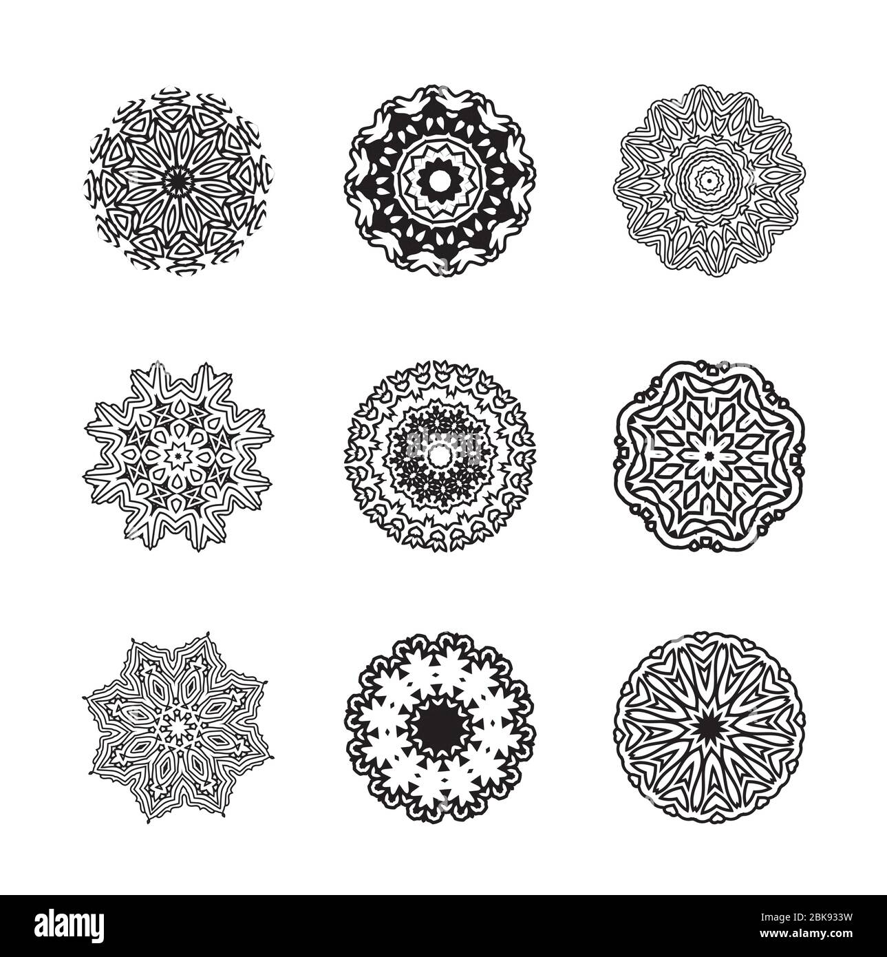 Circular pattern of traditional motifs and ancient oriental ornaments ...