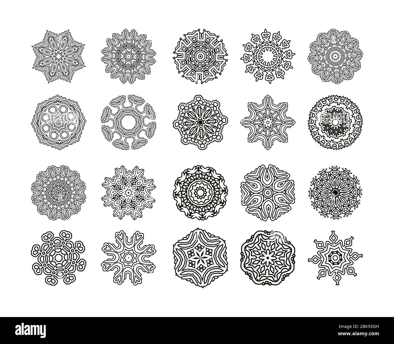 Circular pattern. Set of round and circle ornament patterns Stock ...