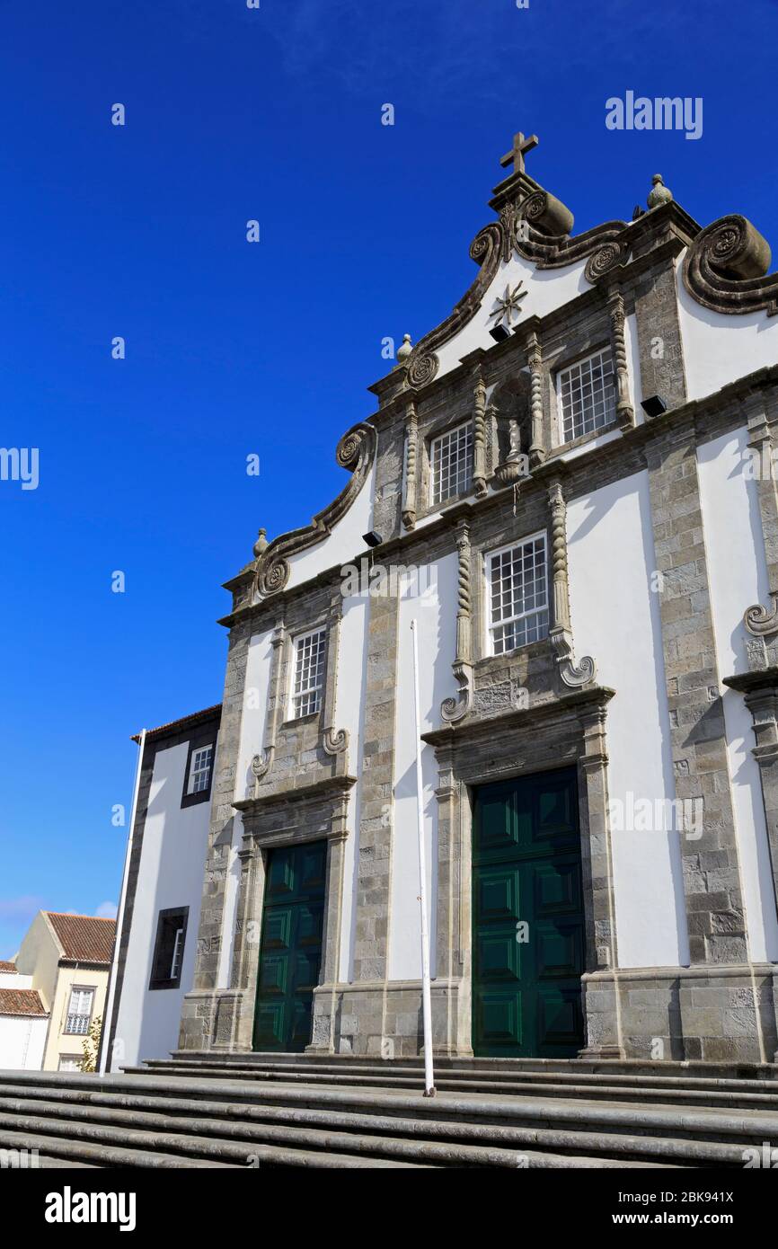 Main Church in Cascata Square, Ribeira Grande, Sao Miguel Island ...
