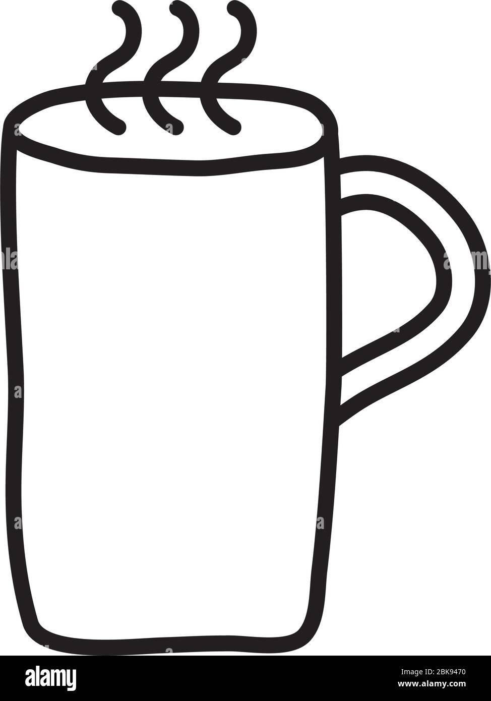 hot coffee mug icon over white background, line style, vector ...