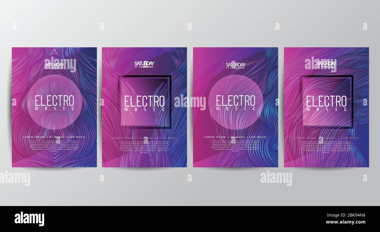 electronic dance music cover template for club party flyer, colorful ...