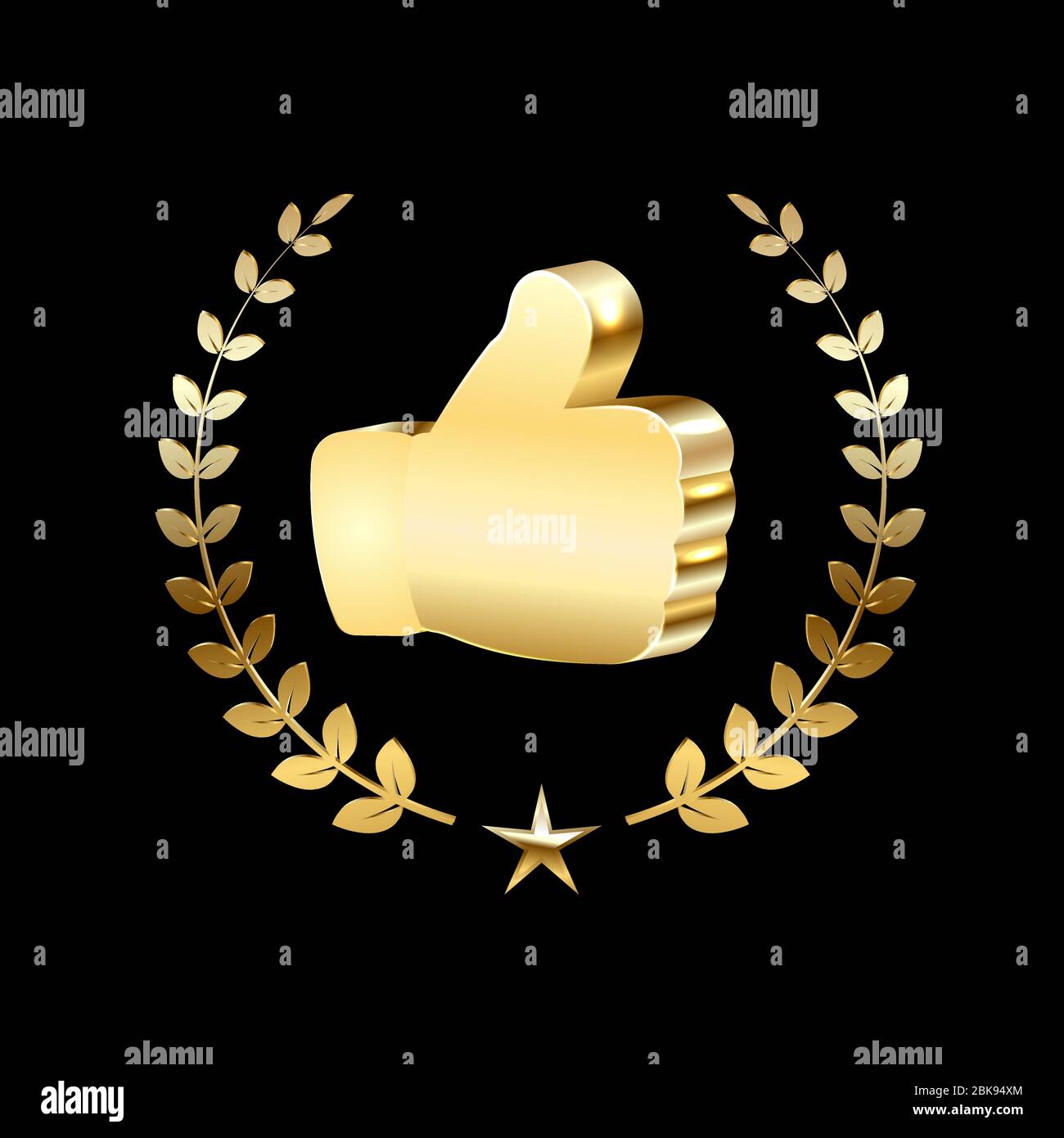 Thumb up symbol isolated on black background, vector illustration Stock ...