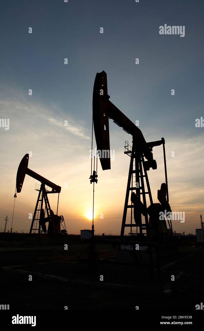 Beam pumping unit, also called a crank balanced beam pumping unit, the ...