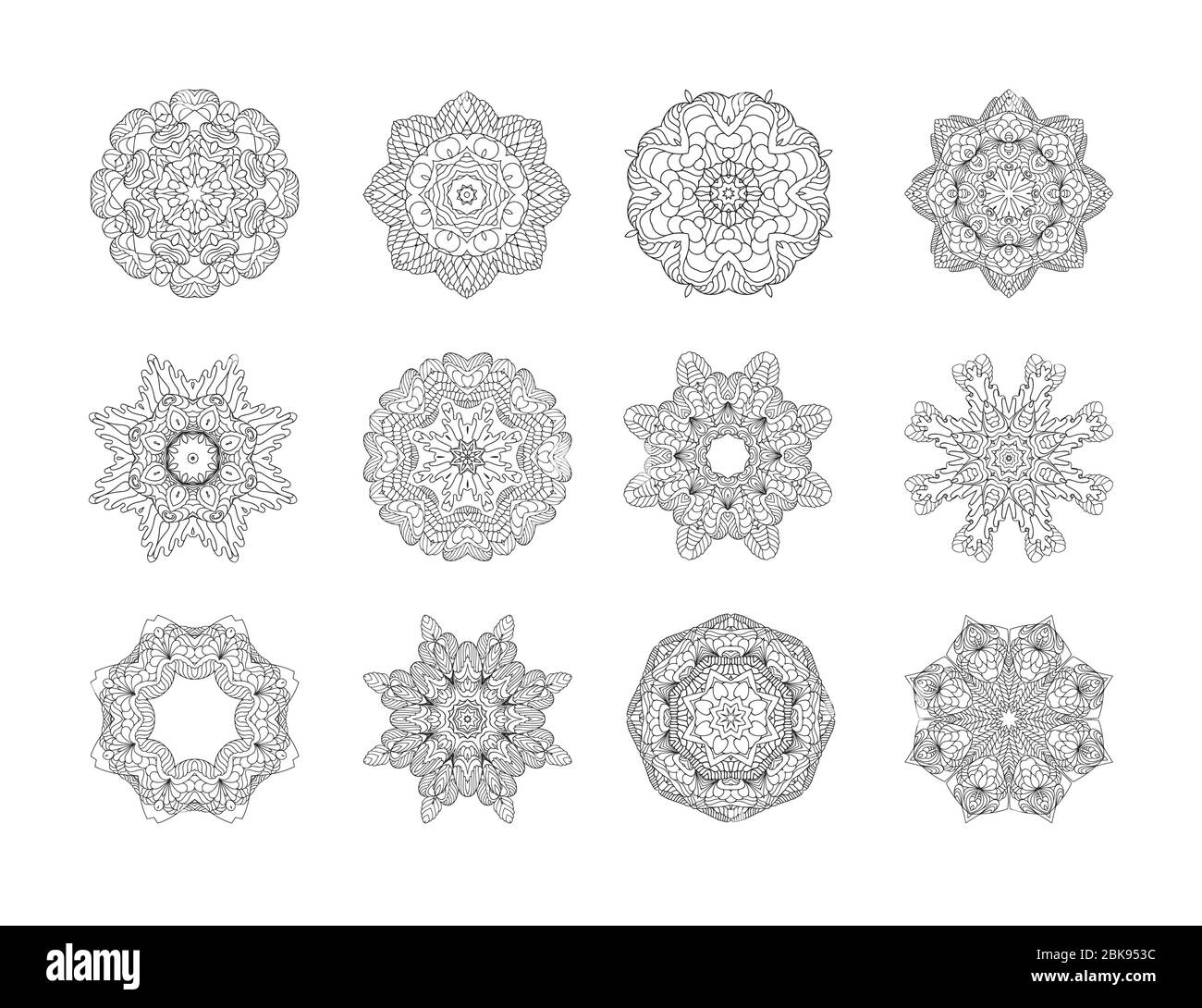 Circular vector pattern of traditional motifs and ancient oriental ...
