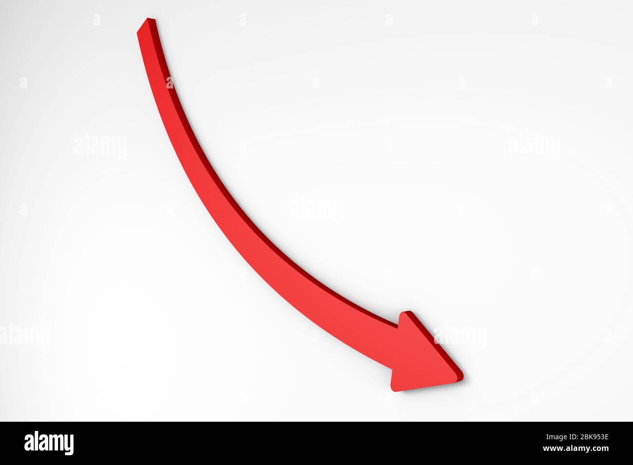 3D rendering of finance and economy concept. Recession and declining ...