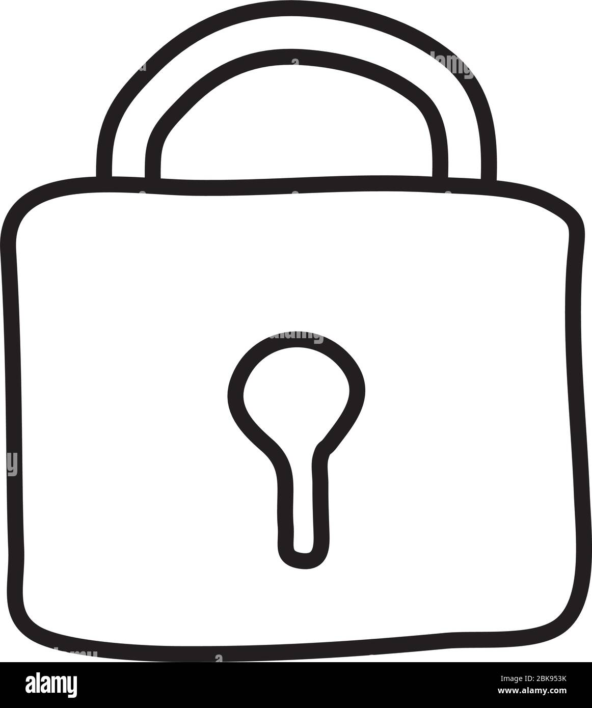padlock icon over white background, line style, vector illustration ...