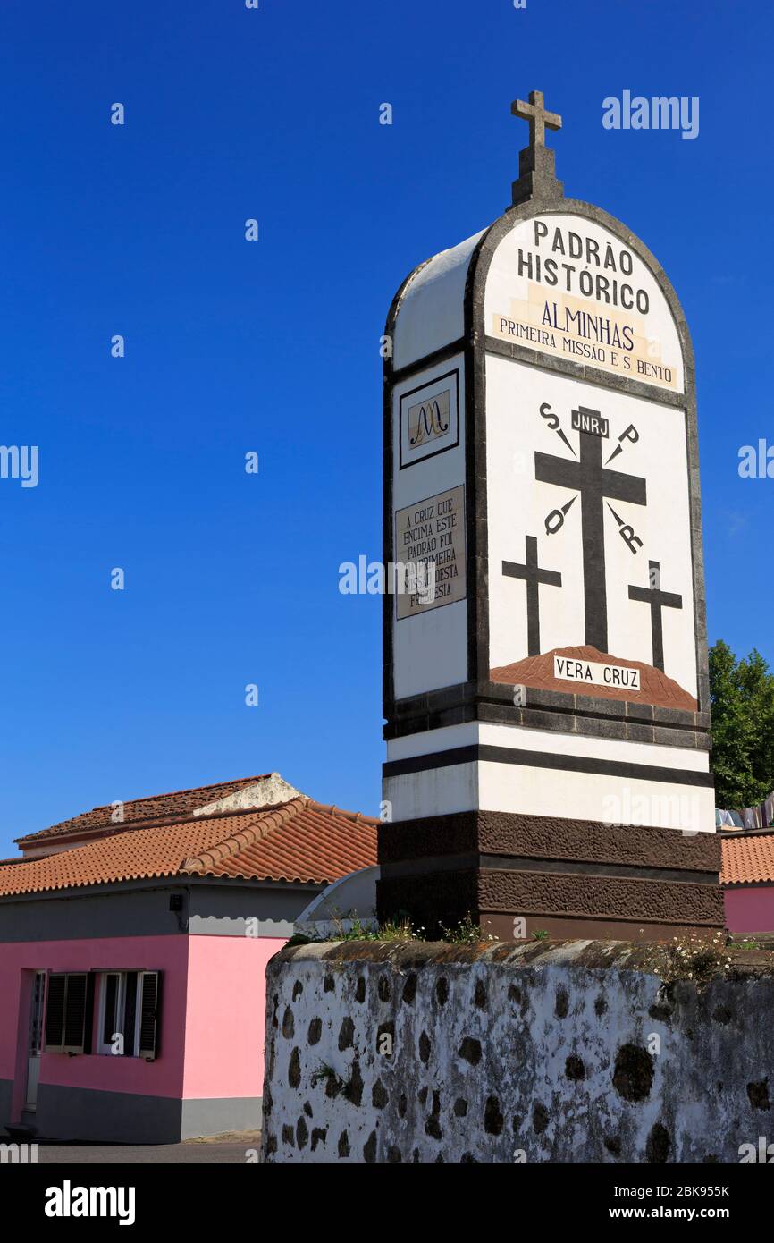 Monument, Achadinha Village, Sao Miguel Island, Azores, Portugal ...