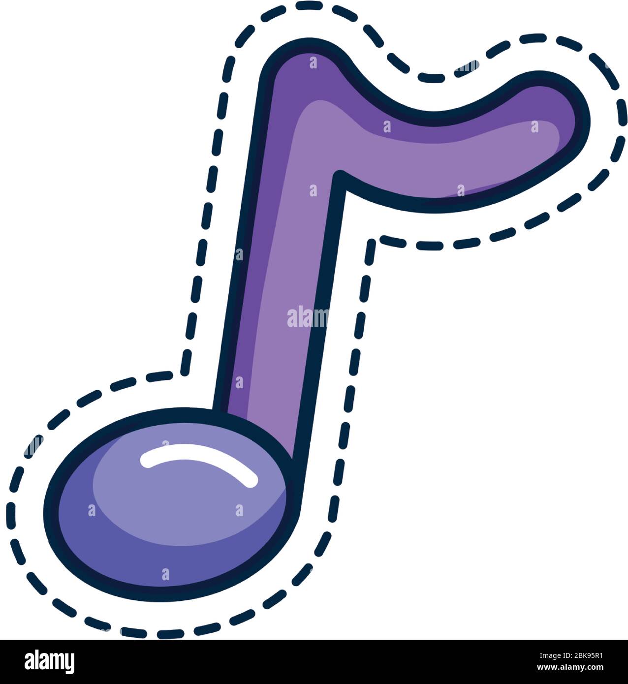 patches concept, musical note icon over white background, line color ...