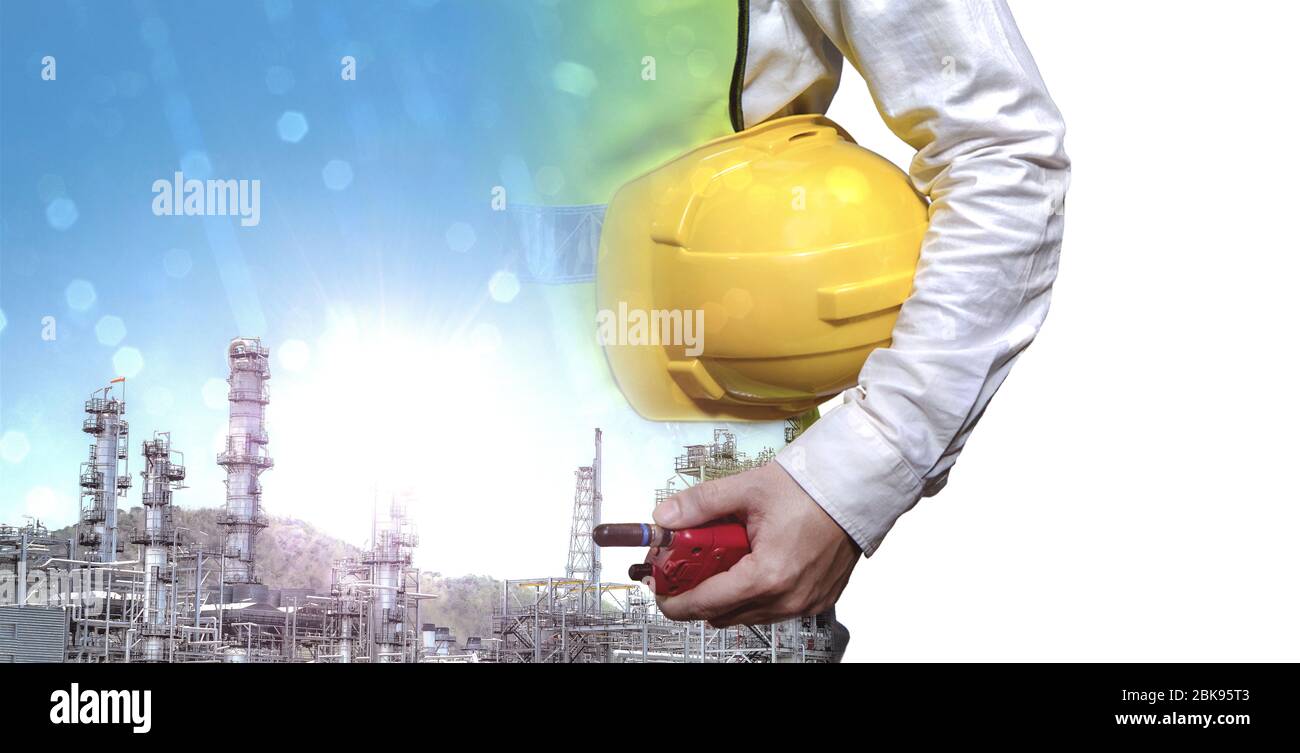 Manager engineer are working on oil refining industry. Refinery ...