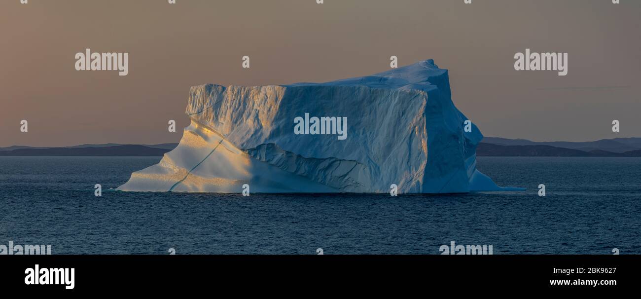 Panorama view of iceberg in morning light, Greenland Stock Photo - Alamy
